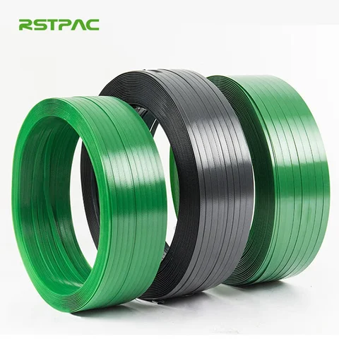 Buy Green Black Color Embossed Plastic Polyester Strap Pet Strapping ...