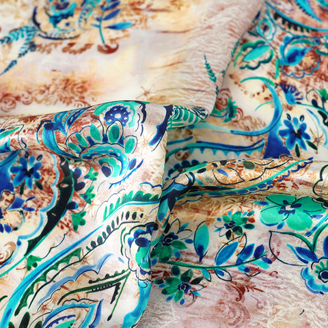 Buy High Quality Fresh Floral Pure Silk Cdc Crepe De Chine Digital ...