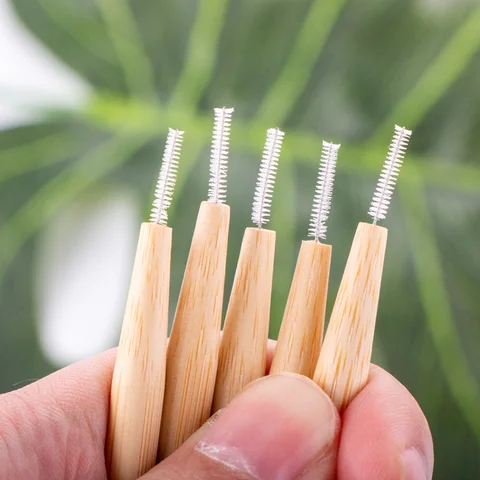 Buy Hot Toothbrush Bamboo Handle Interdental Brushes Between Teeth ...