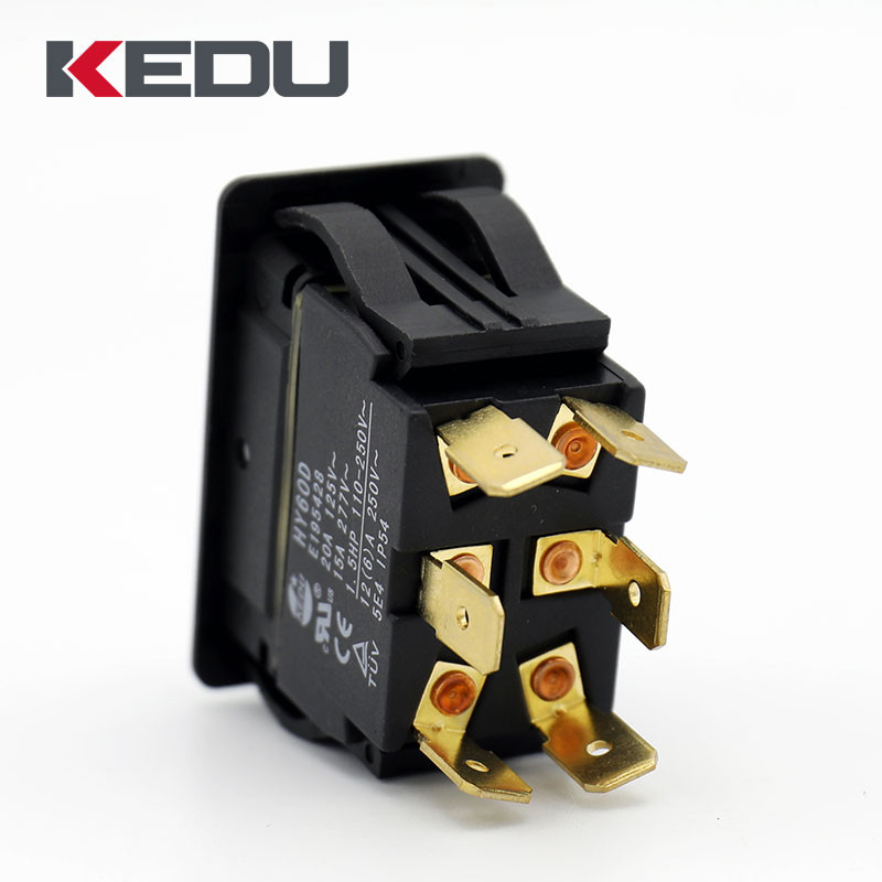 Buy Kedu On Off On Dpdt Momentary White Color 3 Way Rocker Switch With ...