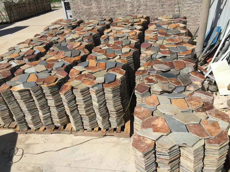 Buy Natural Slate Stone Floor Tiles Net Paste Wholesale from Shishan ...
