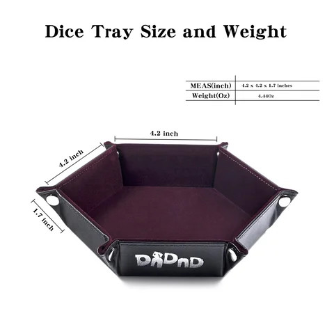Buy Pu Leather Foldable Rectangle Game Dice Tray Custom Dice Tray ...