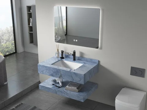 Buy Rock Slab Bathroom Cabinet Wash Hand Basin Bathroom Vanity Seamless ...