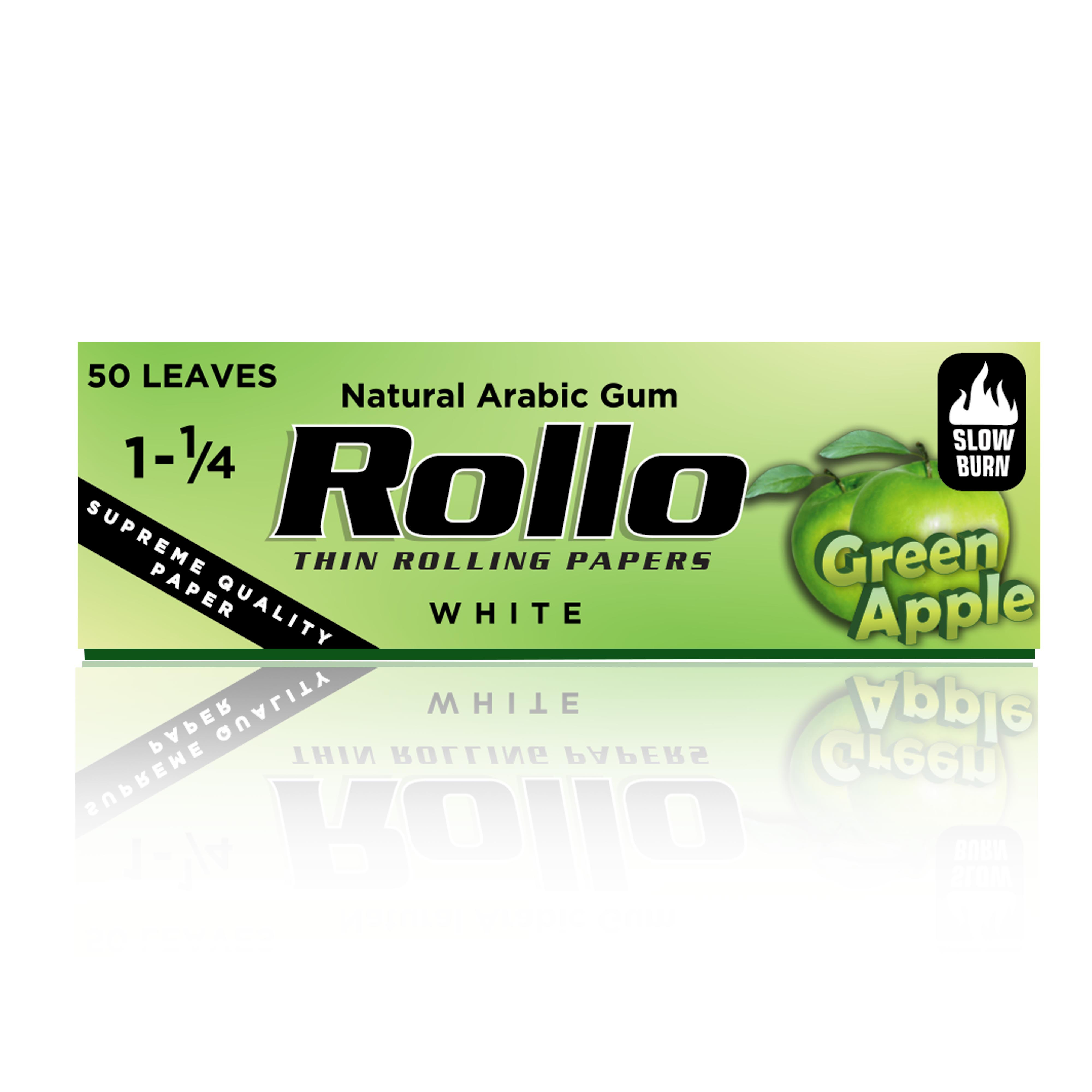 Buy Rollo Green Apple Cigarette Rolling Paper, Spanish 1 1/4 44 X 78 ...