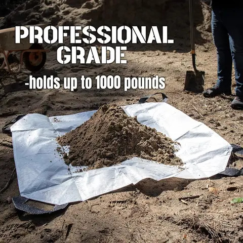 Buy Strong Yard Waste Tarp With 4 Corner Handles For Leaves Gathering ...