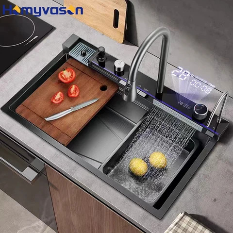 Buy The Most Popular Black Single Smart Multifunction Sink Modern ...