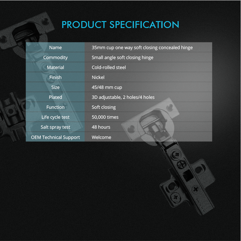 Buy Topcent Adjustable Soft-closing 35mm Cup Hinge For Cabinet Soft ...