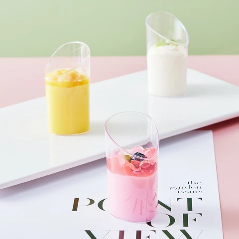 Buy Triangle Dessert Cup Mini Disposable Dessert Cake Ice Cream Cups ...