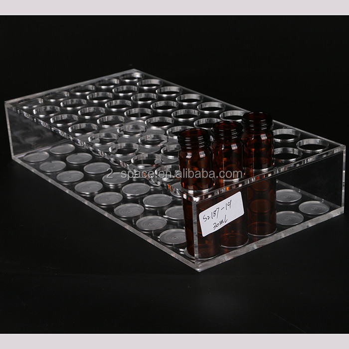 Buy Two Tier Transparent Acrylic Lab Display Stand 45 Holes Lucite ...