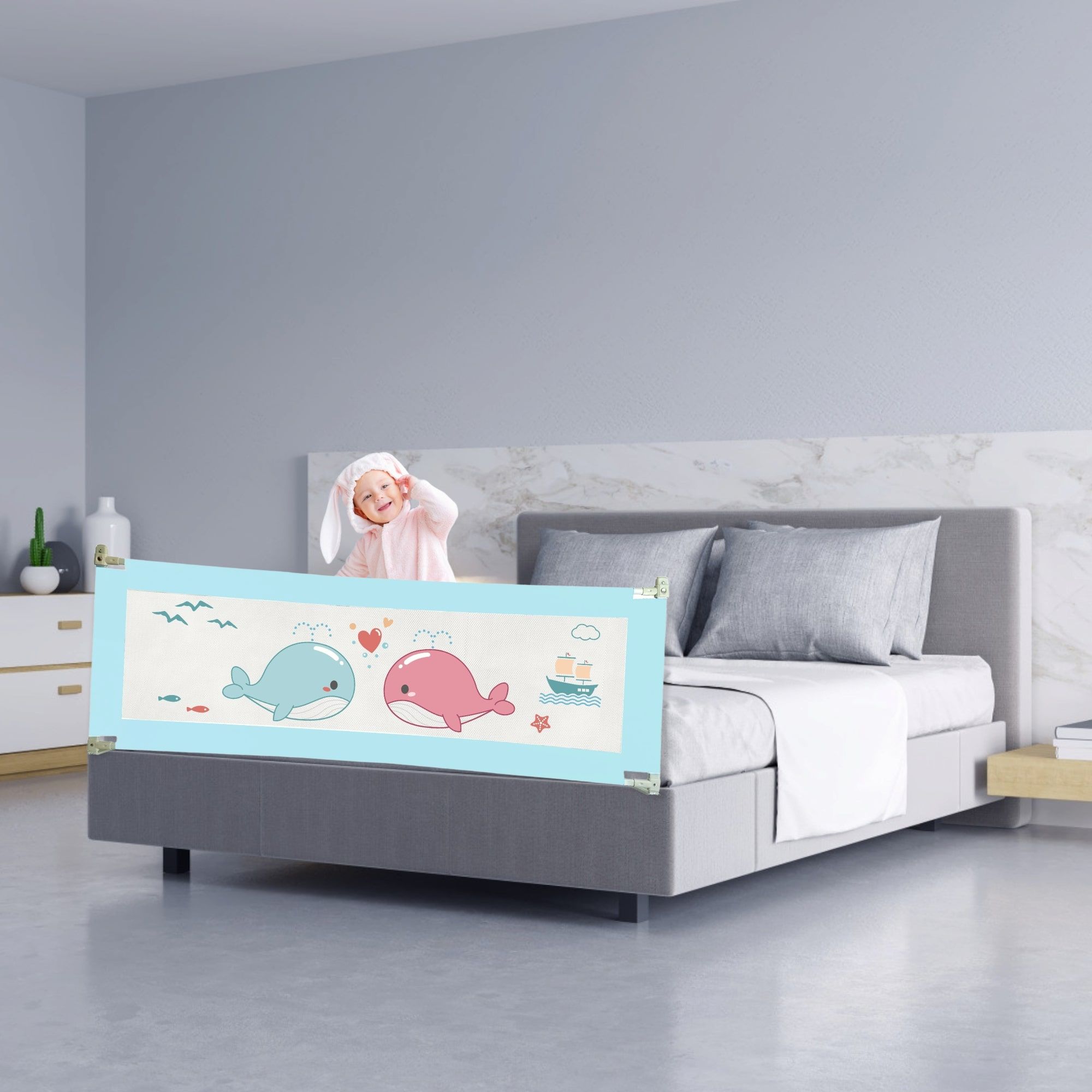 Buy Kiddale Baby Retractable Bedrail, Baby Safety Bed Guard, Baby Bed ...