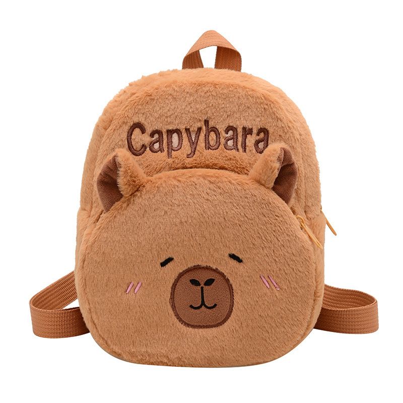 Buy Plush Capybara Kids Backpack – Cartoon Animal Mini School Bag from ...