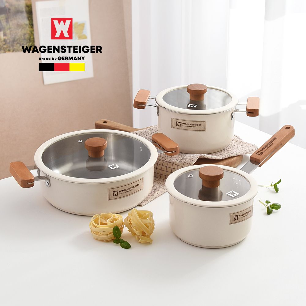 Buy 3-piece Ceramic Coated Stainless Steel Cookware Set With Tempered ...