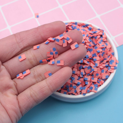 Buy 1kg/bag 5mm Classic Style Polymer Clay America Flag Slices Home ...