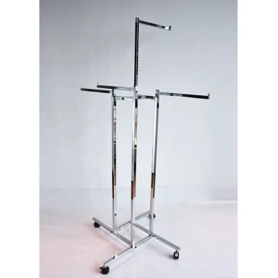 Buy 4-ways Chrome Plated High Quality Cloth Display Racks With Wheel ...