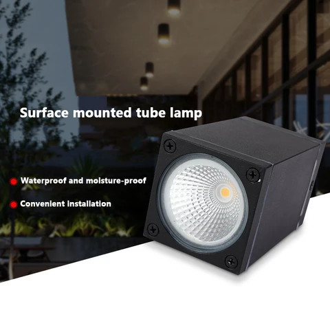 Buy 5 Watts Square Cob Outdoor Ceiling Downlights Ip65 Led Spot Lamp Exterior Ceiling Surface ...