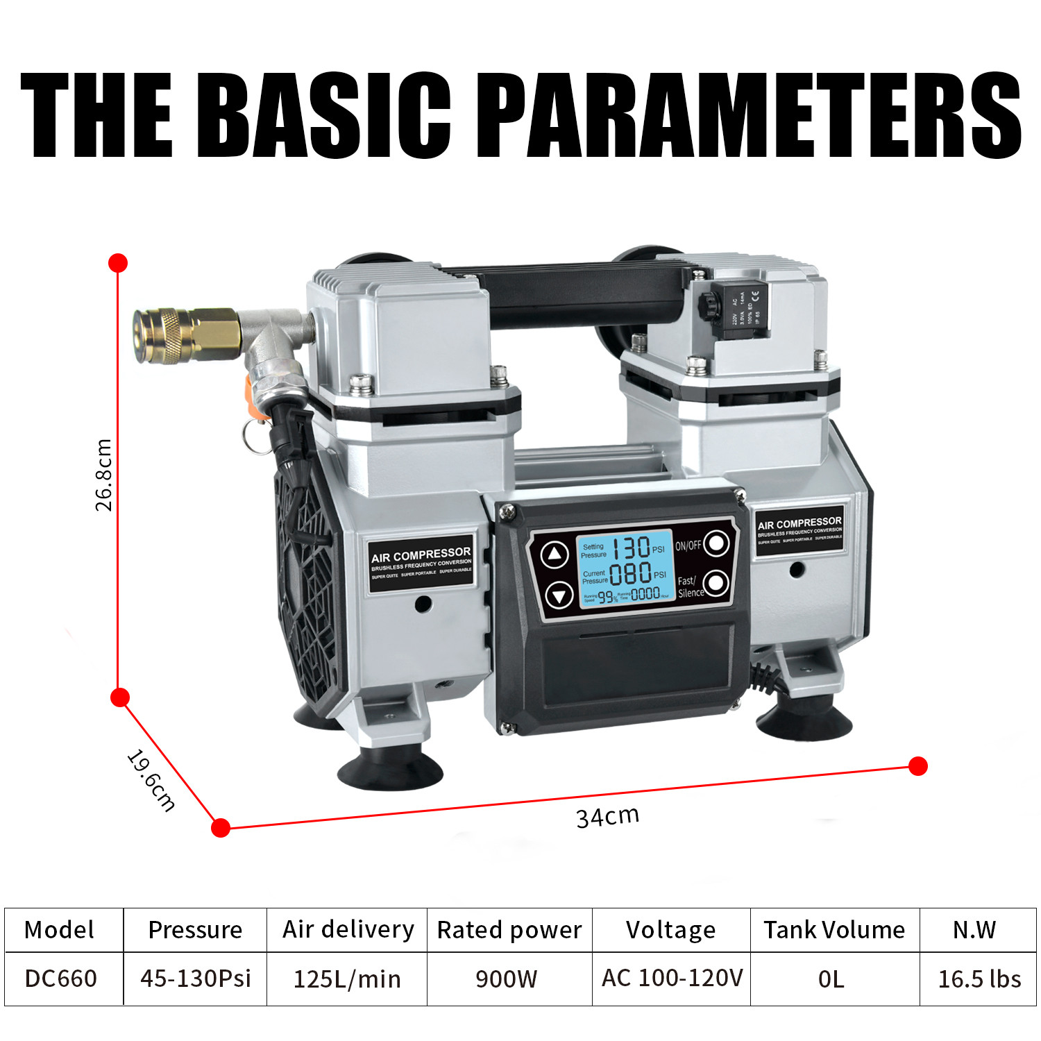 Buy 900w Mini Oil Free Tankless Portable Air Compressor Dc660 from ...