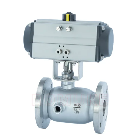 Buy Bq641f-16p Stainless Steel Cf8 Cf3 Cf8m Cf3m Jacket Insulation Flange Pneumatic Ball Valve ...