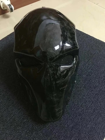 Buy Carbon Fiber Full Face Mask Halloween Mask Black Party Hip-hop Mask ...