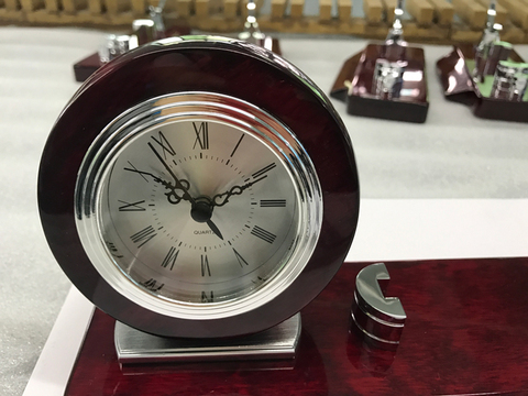 Buy Corporate Gifts Personalized Rosewood Desk Clock With Business Card ...