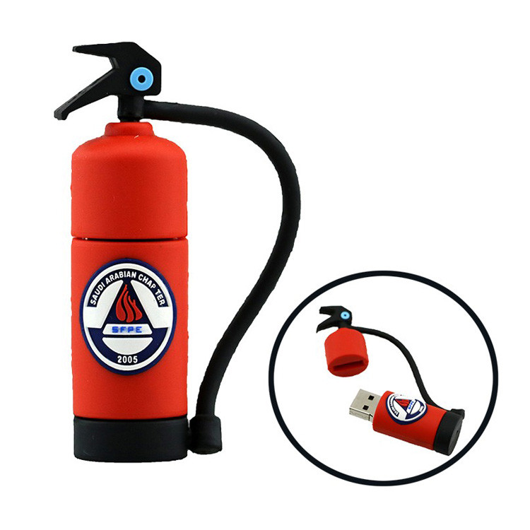 Buy Custom Logo Pvc Red Fire Extinguisher Shaped Usb Flash Drive Memory ...