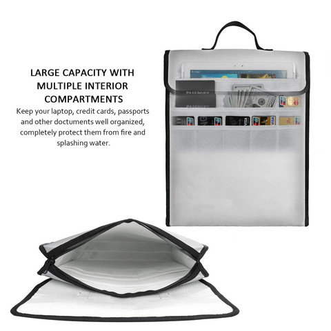 Buy Fireproof Business Messenger Bag Important Document Storage Bag ...