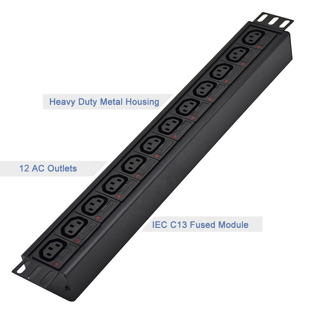 Buy High Flame Retardant 12 Way Iec C13 With Separate Fuse Jack Pdu Power Distribution Unit from ...
