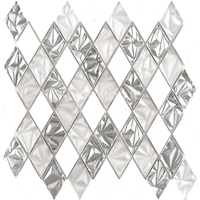 Buy Home Decorate Rhomboid Diamond Shaped Crystal Glass Mosaic Tile Mix ...