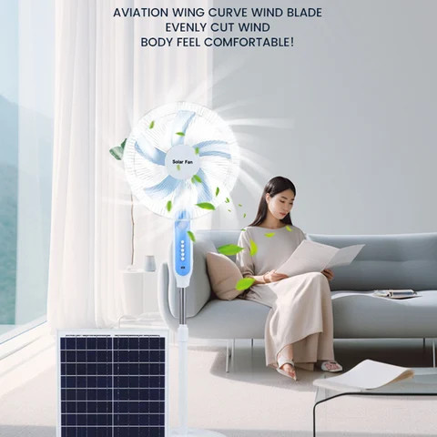 Buy In Stock Rechargeable Solar Powered Stand Fan With Remote Control ...