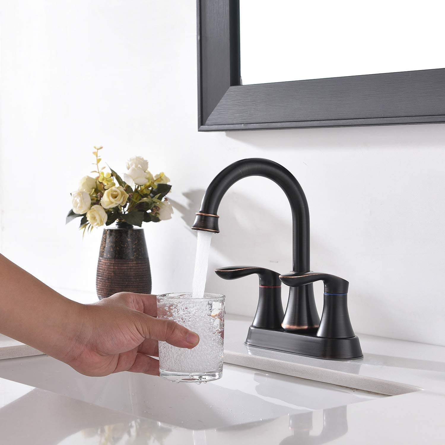 Buy Lead-free Modern Commercial Two Handle Oil Rubbed Bronze Bathroom ...