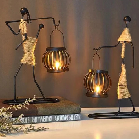 Buy Metal Character Candle Holder Handmade Art Crafts Figurines ...