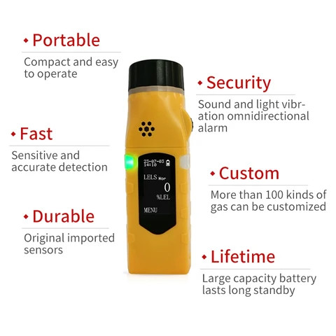 Buy Portable Hydrogen Detector Sensor Portable Hcl Gas Analyzer H2s Gas ...