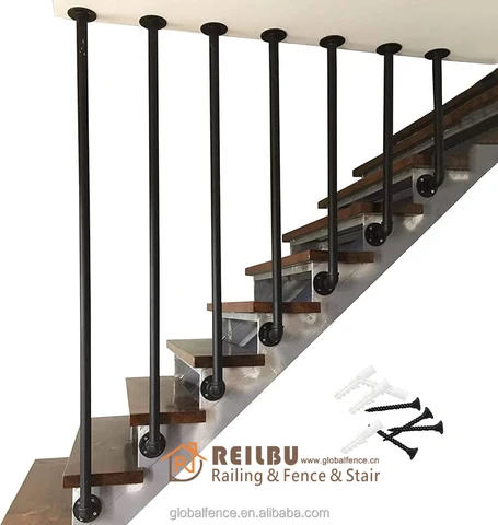 Buy Reilbu Modern L-shaped Handrail, Ceiling Wall Hand Rail Pipe Stair ...