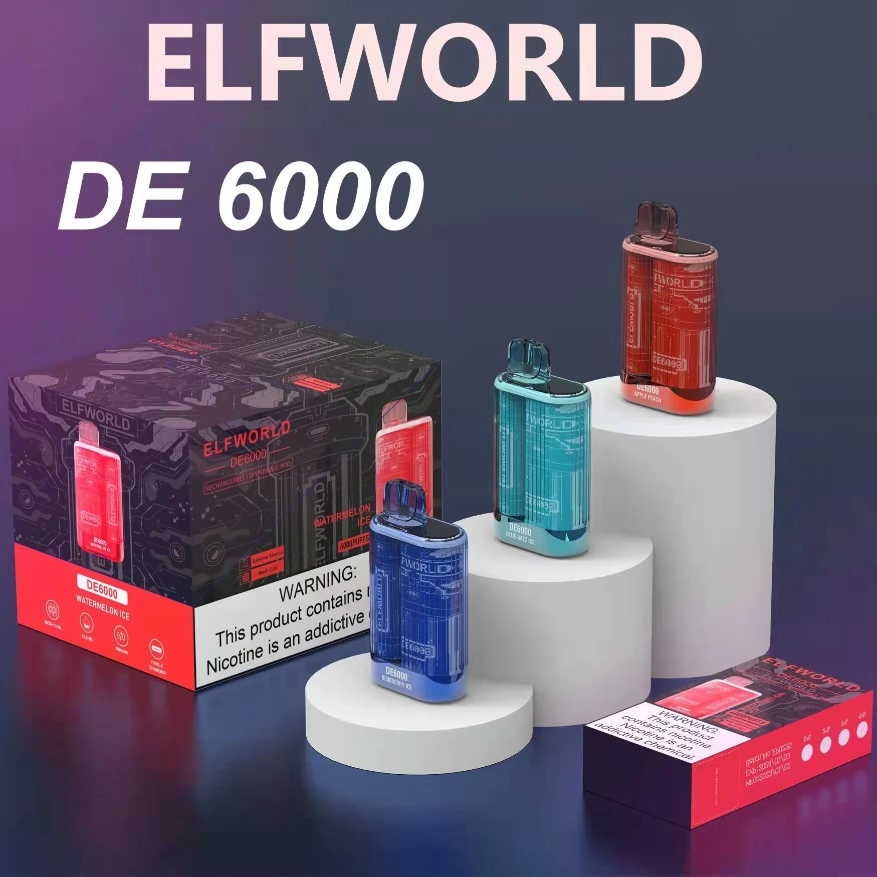 Buy New 6000 Puff Elfworld Recharegeable Disposable Vape Wholesale from ...