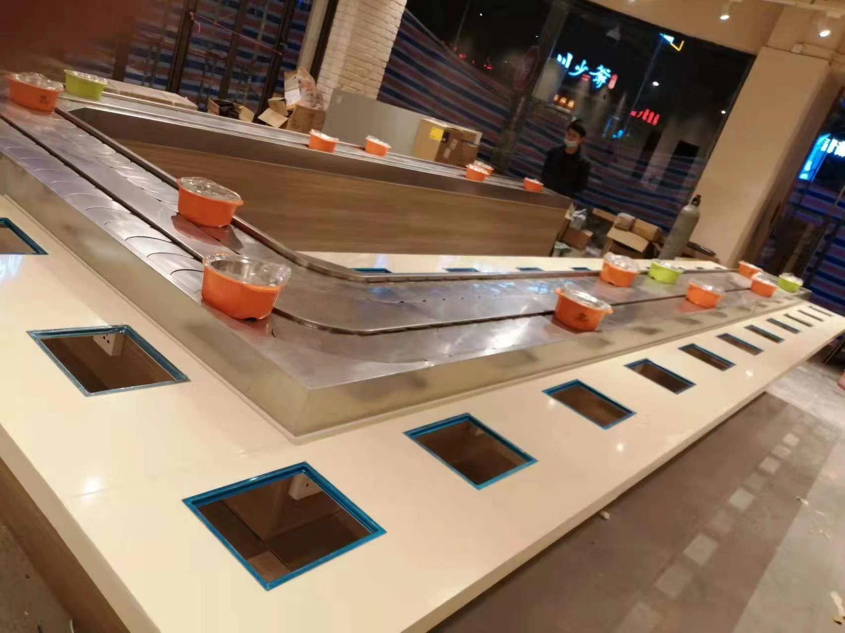 Buy Restaurant Rotating Table Sushi Conveyor Belt Conveyor Handling ...