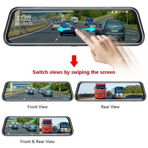 Buy 10" Camera Car Car Mirror Dual Lens Full Hd Car Dvr 2 Dash Cam ...