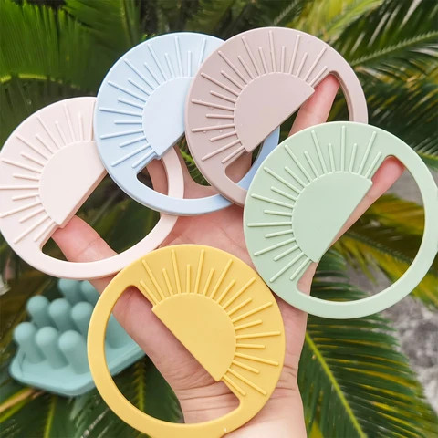Buy 2024 New Bpa-free Morandi Color Moon Shape Silicone Teething Toys ...