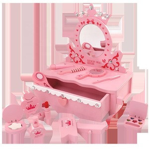 Buy Baby Girl Pretend Play Simulation Wooden Dressing Table 3-9years ...