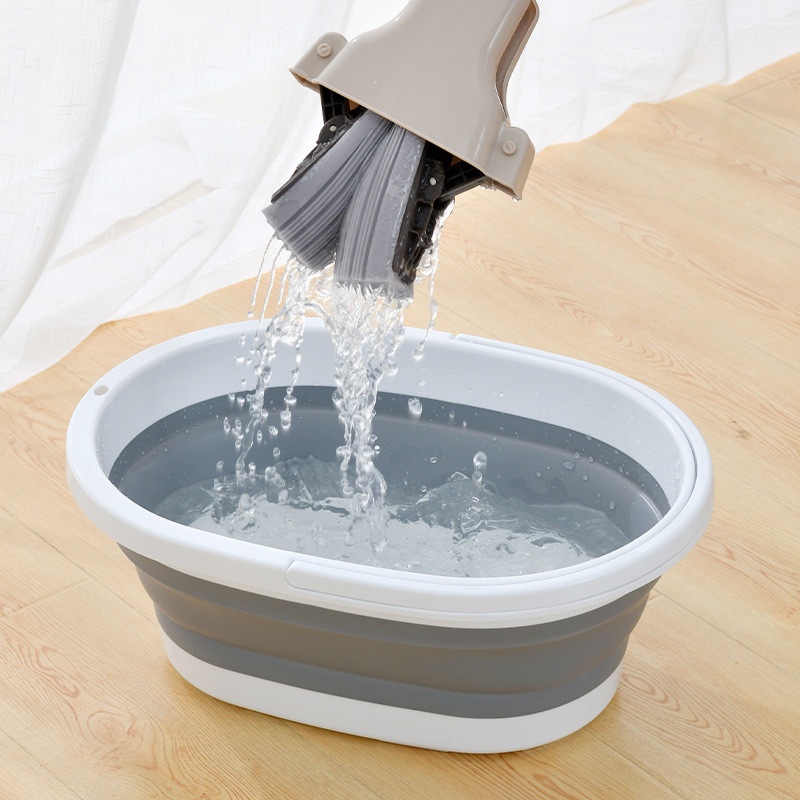 Buy Collapsible Plastic Household Compressed Mop Bucket Multifunctional ...