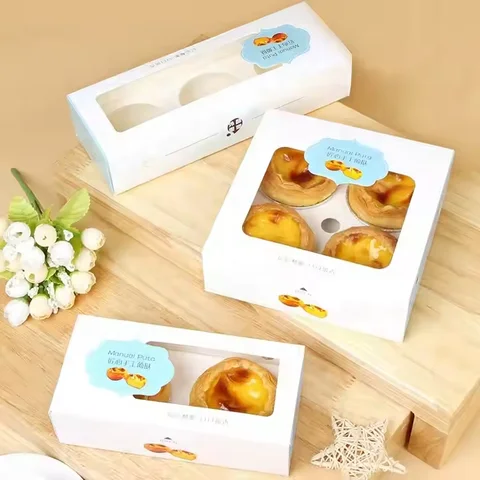Buy Custom Printing Design Transparent Window Portuguese Egg Tart ...