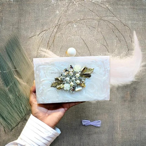Buy "diamond Radiance: Fashion Trendy White Resin Clutch Purse - Add ...