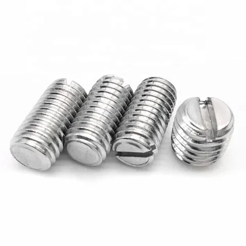 Buy Din 551 Iso 4766 Ss 304 316 Slotted Set Screws With Flat Point from D & T (tianjin ...
