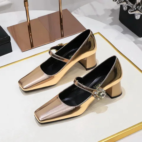 Buy Fashion Small Square Toe Banquet Silver Elegant And Atmospheric ...