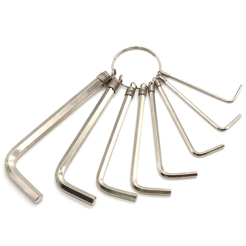 Buy Hexagonal Hex Allen Key Wrench Spanners With Key Ring from Haining ...