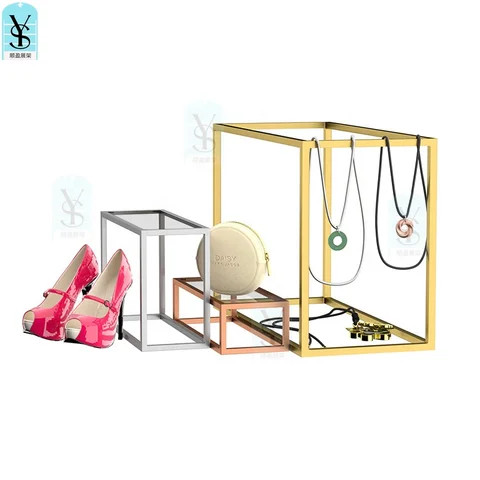Buy High End Stainless Steel Retail Shoe Display Riser Silver Golden ...
