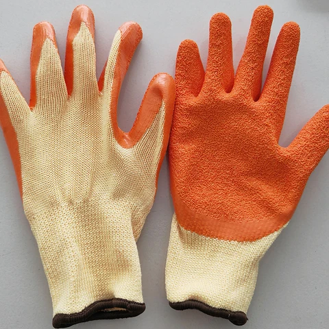 Buy Latex Rubber Coated Safety Glove Latex Coated Construction Gloves ...