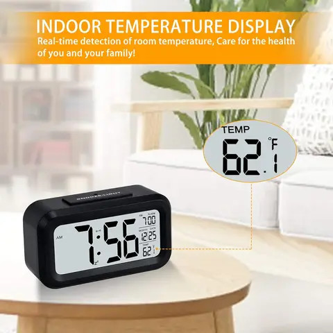 Buy Lcd Digital Clock Large Display Calendar Date Time And Temperature ...