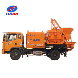 Buy Linuo V8 Truck Mounted Electric Forced Concrete Mixer With Pump ...