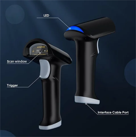 Buy Long Range 2d Wireless Barcode Scanner 2.4g Cordless Qr Code Reader ...