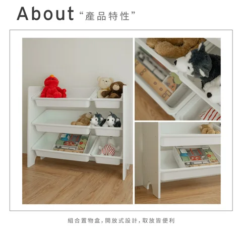 Buy Modern 6-bin Black Toy Storage Organizer Cart Children Plastic ...