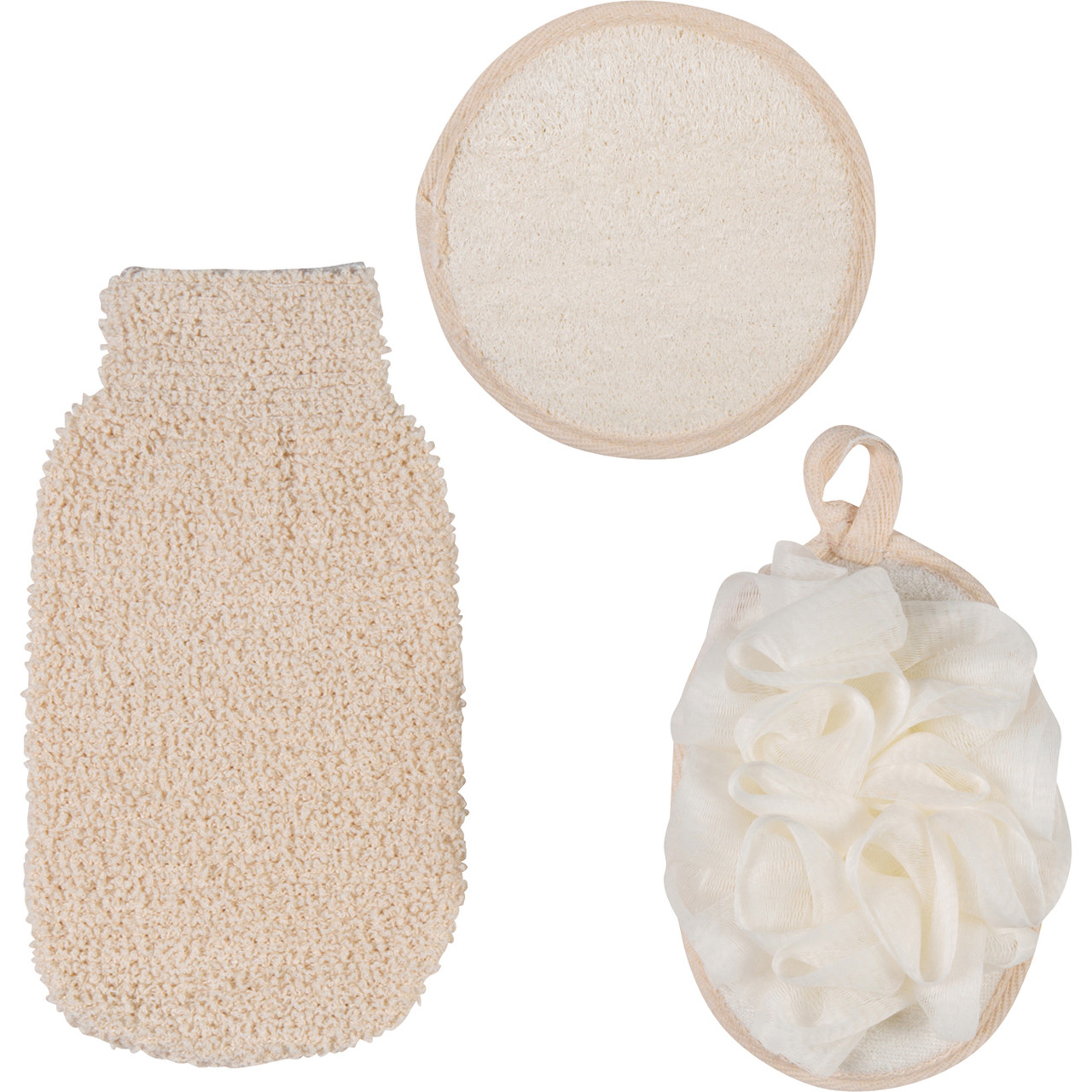 Buy Natural Cotton Ramie Dual Sided Exfoliating Glove Hand Mitt Mitten ...